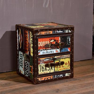 China Nidea #8518 Handcrafted Durable Multi-Purpose Vintage Wood Antique Home Furniture Living Room Cabinet Retro License Plate Design Featuring for sale