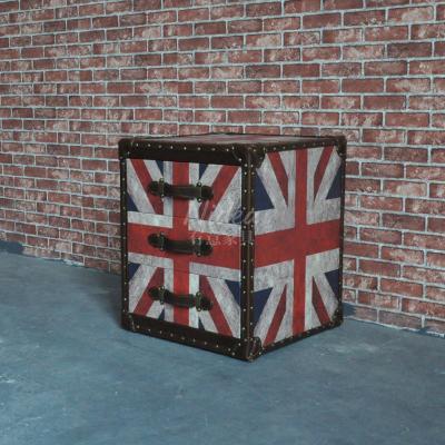China Nidea #8524 Vintage Leather Living Room Cabinet American Country-Style Retro Checkerboard Design Handmade Durable 3 Drawers Model for sale