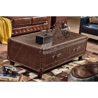 China Nidea #8629 Higher Quality Vintage Retro Leather Trunk Cabinet  Coffee Table Lounge Pub Club Studio Furniture Multifunction for sale