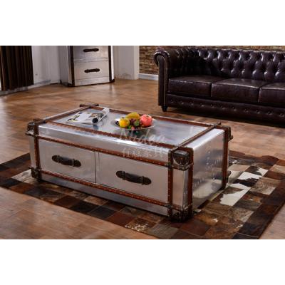 China Nidea #8616 Vintage Industrial Retro for Trunk Aluminum Handmade Durable  Lounge Coffee Table Living Room Home Furniture for sale
