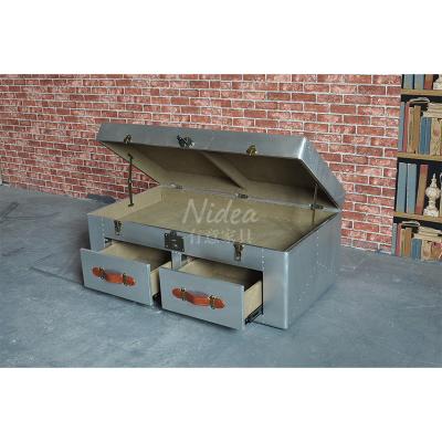China Nidea #8660 Retro Industrial Loft Style Aluminum Coffee Table Cabinet for Villas and Hotels Living Room for sale