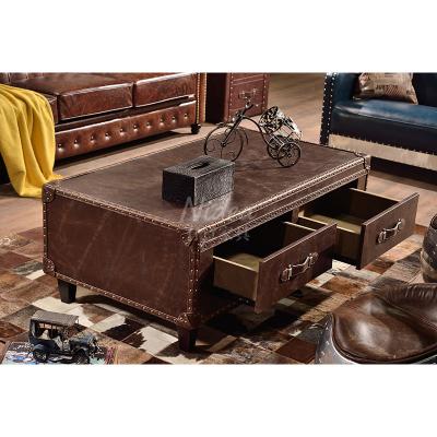 China Nidea #8629 Luxury Vintage Industrial Retro Aviator Vintage Trunk  Coffee Table Lounge Pub Club Studio Furniture Salon Meuble for sale