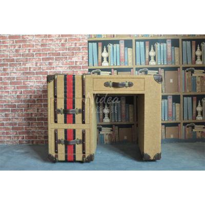 China Nidea #8311 Vintage American Country Distressed Leather Computer Desk Personalized Study Furniture Living Room Home Office Designer for sale