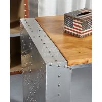 China Nidea #318 Industrial-Style Wood Top Aluminum Frame Home Office Desk with Durable & Simple Design 3-Drawers Rectangular for sale