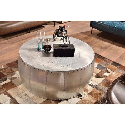 China Nidea #8626 Nidea Retro Industrial Loft Style Aluminum Handmade & Durable Living Room Cabinet Coffee Table for sale