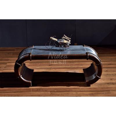 China Nidea #8646 Vintage Industrial Style Coffee Table Whiskey  Bar Metal Aluminum Rivet Rattan Durable Handmade for Living Room High-End for sale