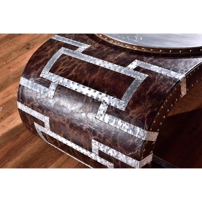 China Nidea #8651 Nidea Red Wine  Bar Coffee Table Industrial Style Flat Durable Handmade Aluminum Rivet Metal Watch-Shaped Design for sale
