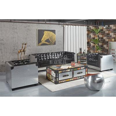 China Nidea #8905 Luxury Sofa Vintage Industrial Retro Aviator Sofa Cigar Bar Pub Club Studio Motorcycle Tuning Lounge Furniture Industrial Metaliture for sale