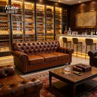 China Luxury Classic Chesterfield Sofa Set 1 2 3 Seater Customizable Color Genuine Leather Tufted Couch for Office & Hotel Lobby for sale