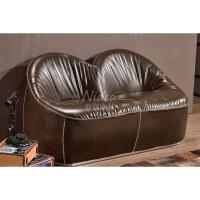 China American Vintage Genuine Leather Sector Sofa Sponge Filled Sofa Set for Living Room Hotel & Villa Use for sale