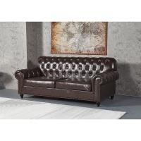 China High Quality Traditional Retro European Chesterfield Genuine Leather Square Living Room Sofa Set with Sponge Filling for sale