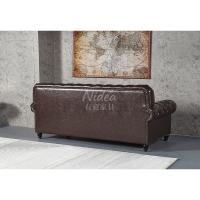 China High Quality Traditional Retro European Chesterfield Genuine Leather Square Living Room Sofa Set with Sponge Filling for sale