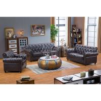 China American Genuine Leather Sofa Set Sponge Filled Luxury Furniture for Hotel and Villa Living Room for sale