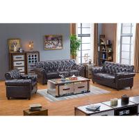 China American Genuine Leather Sofa Set Sponge Filled Luxury Furniture for Hotel and Villa Living Room for sale