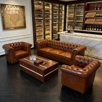 China Classic Dark Brown Handmade Chesterfield Leather Club Chair for Hotel Lobby Bar & Executive Office for sale