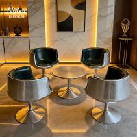 China Industrial Aviator Chair Fixed Pedestal Base Aluminum Shell Riveted Leather Armchair for Home Office & Luxury Lounge Furniture for sale