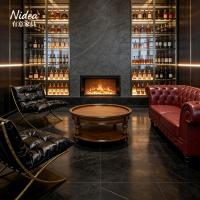 China Modern Midcentury Handmade Luxury Black Distressed Leather Lounge Chair with Antique Gold X-Frame for Living Room Club Bar for sale
