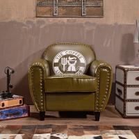 China Nidea Retro Handmade Armchair Sofa with Genuine Leather Seat Antique High Back Design for Living Room Bedroom Hotel Cafe Bar for sale