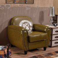 China Nidea Retro Handmade Armchair Sofa with Genuine Leather Seat Antique High Back Design for Living Room Bedroom Hotel Cafe Bar for sale