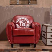 China Nidea Retro Handmade Armchair Sofa with Genuine Leather Seat Antique High Back Design for Living Room Bedroom Hotel Cafe Bar for sale
