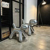 China Industrial Aviator Aluminum Balloon Dog Stool Modern Metal Art Sculpture Decorative Ottoman for Home Hotel Office Handmade for sale
