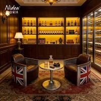 China Luxury Aviator Union Jack Armchair Vintage Leather & Aluminum Riveted Club Chair for Creative Office & Theme Bar for sale