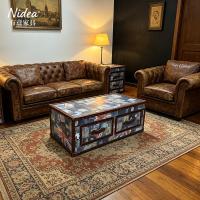 China 3-Piece Handmade Industrial Vintage Union Jack Living Room Furniture Set Trunk Coffee Table End Table & Chest of Drawers for sale