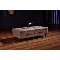 China American Retro Old Leather Suitcase Double Drawer Coffee Table Cabinet Whiskey Cigar Bar Hotel for sale