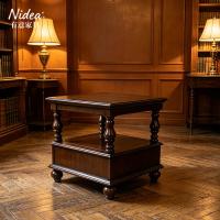 China Traditional Solid Wood End Table 1-Drawer Classic Nightstand Sturdy Wooden Side Table for Living Room and Bedroom for sale