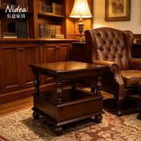 China Traditional Solid Wood End Table 1-Drawer Classic Nightstand Sturdy Wooden Side Table for Living Room and Bedroom for sale