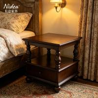 China Traditional Solid Wood End Table 1-Drawer Classic Nightstand Sturdy Wooden Side Table for Living Room and Bedroom for sale