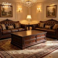 China Traditional Solid Wood Coffee Table with Drawers Classic Large Rectangular Living Room Center Table Luxury Wooden Storage for sale