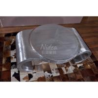 China Guangdong Nidea  Coffee Table Original Industrial Style Flat Table Personalized Aluminum Rivet Metal Watch-Shaped Design for sale