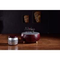China LOFT Original Drum-Shaped Aluminum Rivet Coffee Table Industrial Style Handmade Durable Living Room Furniture for sale