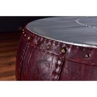 China LOFT Original Drum-Shaped Aluminum Rivet Coffee Table Industrial Style Handmade Durable Living Room Furniture for sale