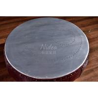 China LOFT Original Drum-Shaped Aluminum Rivet Coffee Table Industrial Style Handmade Durable Living Room Furniture for sale