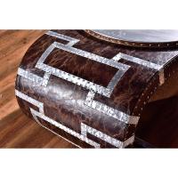 China Nidea Red Wine Cigar Bar Coffee Table Industrial Style Flat Durable Handmade Aluminum Rivet Metal Watch-Shaped Design for sale