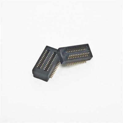 China Double Slot 0.8 Pitch btb Board-to-Board Connector 28Pin Male Female Block Height 5.5mmH SMD Terminal Gold Plated for sale