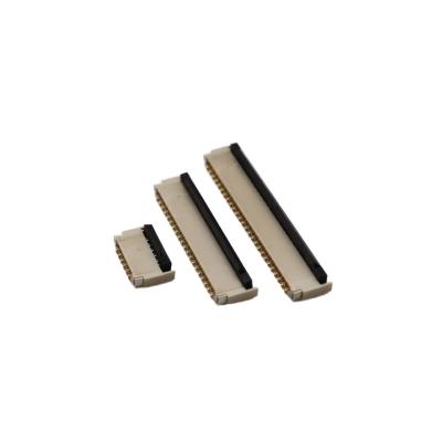 China FPC/FFC connector 0.5MM pitch front insertion rear locking soft row socket height 1.0MM 4/12/30/50P for sale