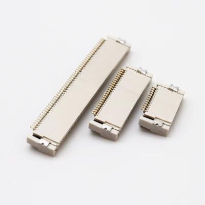 China FPC/FFC connector 0.5MM pitch front plug rear lock Flexible row socket height 2.0MM 4/12/40/60P for sale