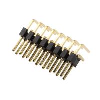 China Pin header connector double Row Curved Needle Row 2.54 Spacing Gold Plated Heat Resistant PCB for sale