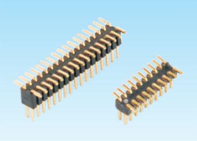 China Dual Row Right Angle Header Connector , PCB Pin Connector 3.0 AMP Current Rating for sale