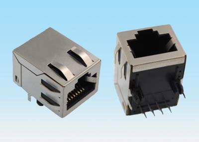 China 8 Pin RJ45 Network Connector Single Port Shield With Slot On Both Sides for sale