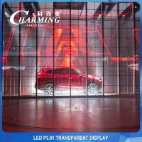 China High Permeability Full Color LED P3.91 Indoor Transparent Screen Energy Saving for Various Occasions for sale