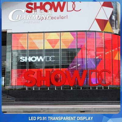 China Shopping Mall Advertisement P3.91 Transparent LED Video Wall 4K Indoor for sale