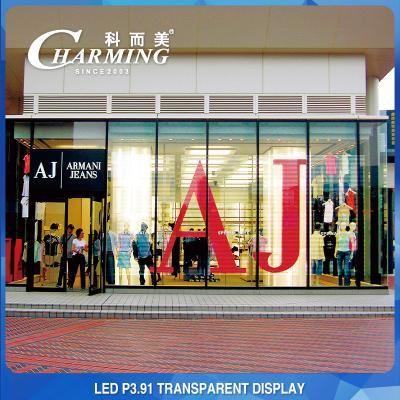 China Pixel Pith P3.91MM Transparent LED Video Wall Display Multipurpose 100x50CM for sale