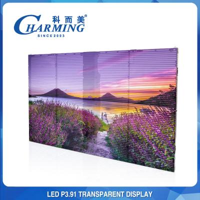 China High Permeability Full Color LED P3.91 Indoor Transparent Screen Energy Saving for Various Occasions for sale