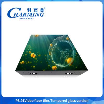 China Decorative Led String Floor Screen Display P3.91 With Glass Cover Strong And Waterproof for sale