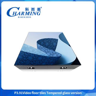 China Decorative Led String Floor Screen Display P3.91 With Glass Cover Strong And Waterproof for sale