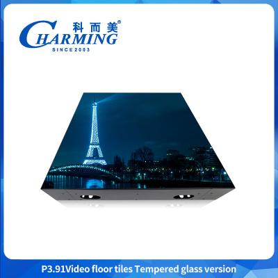 China P3.91 Tempered Glass Model Ultra-Clear Display Video Dancing Floor Tiles For Indoor And Outdoor Rental Activities Quick Maintenance for sale